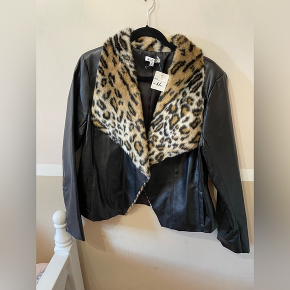 Adore | Jackets & Coats | Copy Adore Faux Leather Jacket With Faux Fur ...